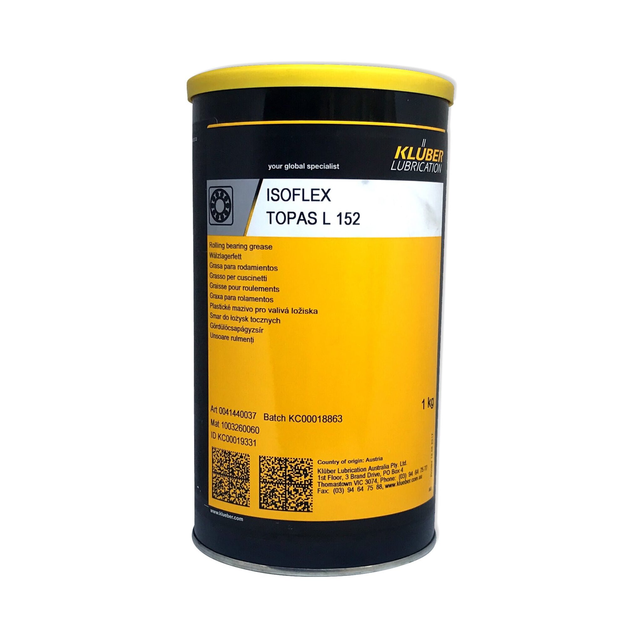 Kluber Isoflex Topas L 152 (1kg) – Motorsport Parts Australia